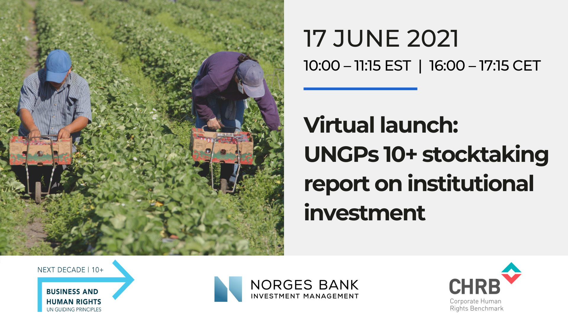 Virtual launch: UNGPs 10+ stocktaking report on institutional ...